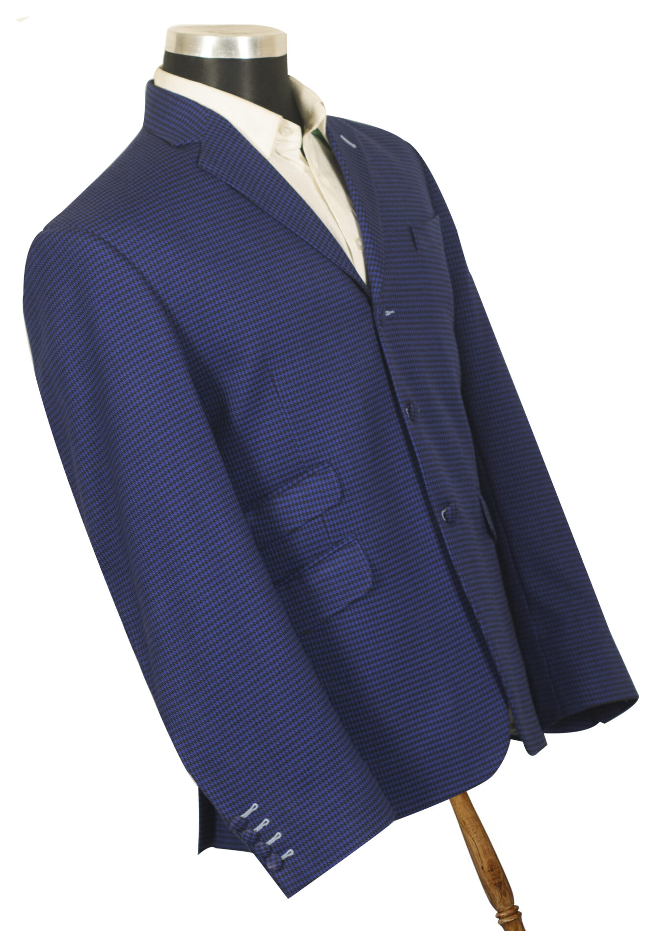 Mod Suits | 100% Wool Vintage Style Blue & Black Dogtooth Suit