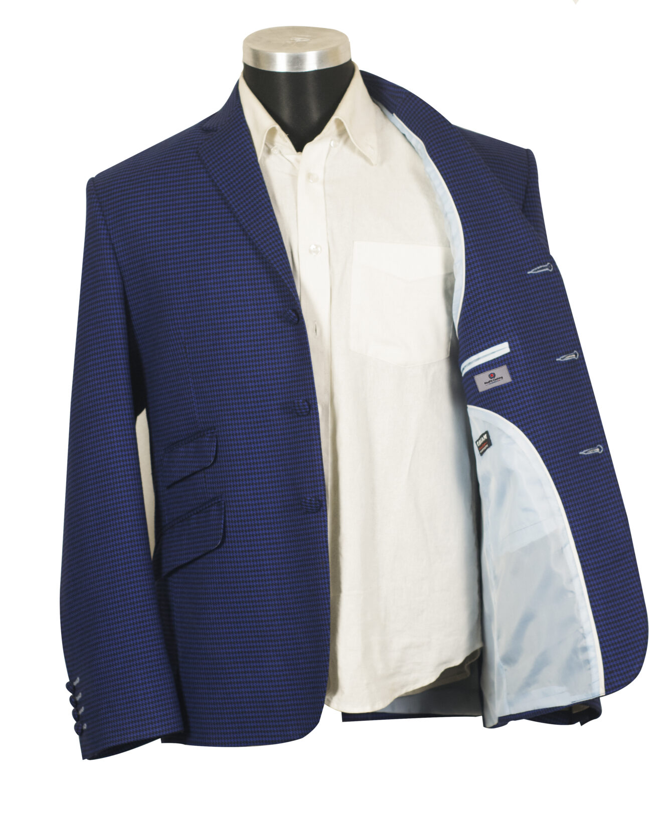 Mod Suits | 100% Wool Vintage Style Blue & Black Dogtooth Suit