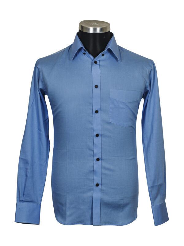 Herringbone Sky Color 60s Mod Shirt Long Sleeve